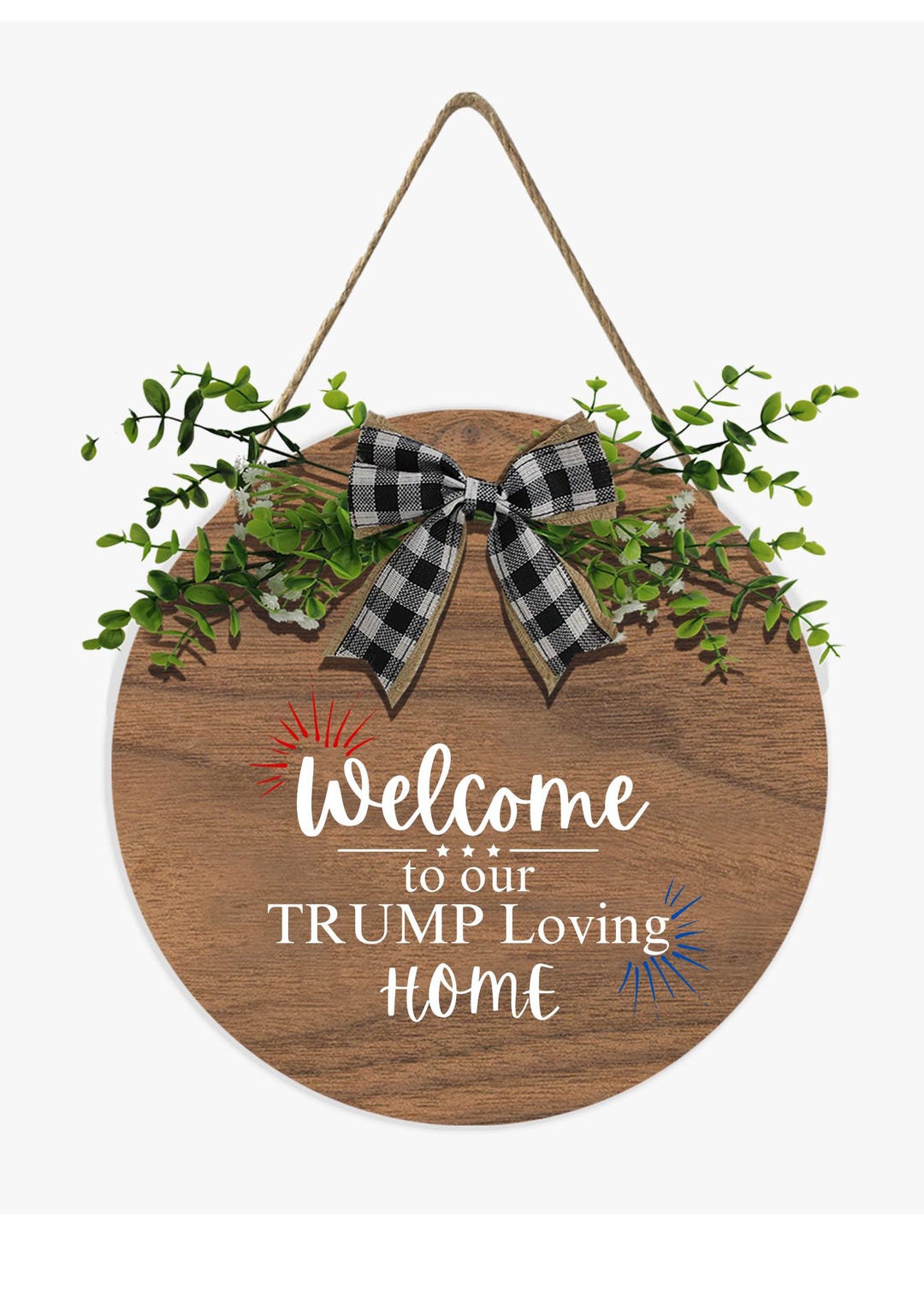 Welcome Home Trump Wooden Hanging Sign - Etsy