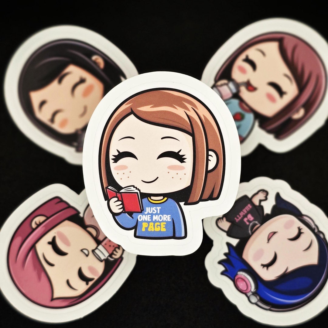 Cute Chibi Book Girl Sticker | Easy-peel Matte Vinyl Decal | Water ...