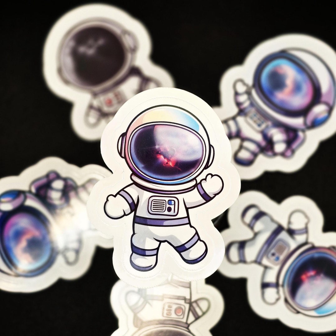 Cute Horizon Astronaut Sticker | Easy-peel Vinyl Decal | Water ...