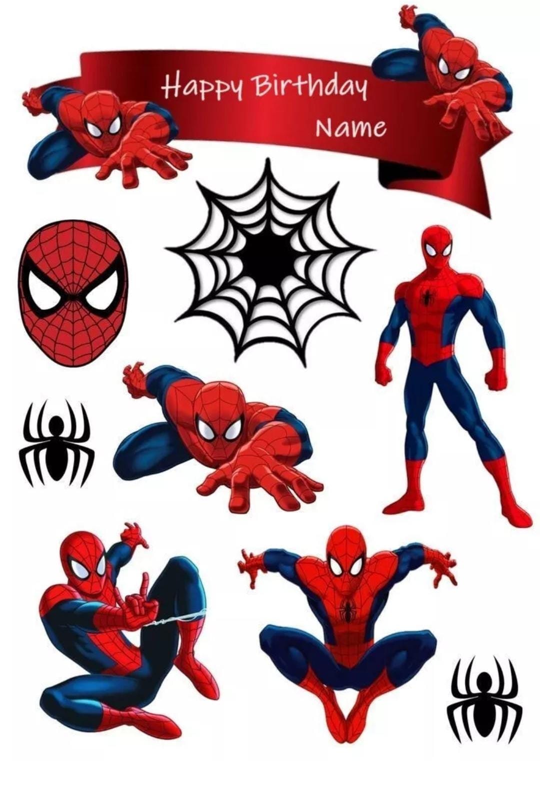 Spiderman Cutout Collage Edible Print Cake Topper - Etsy