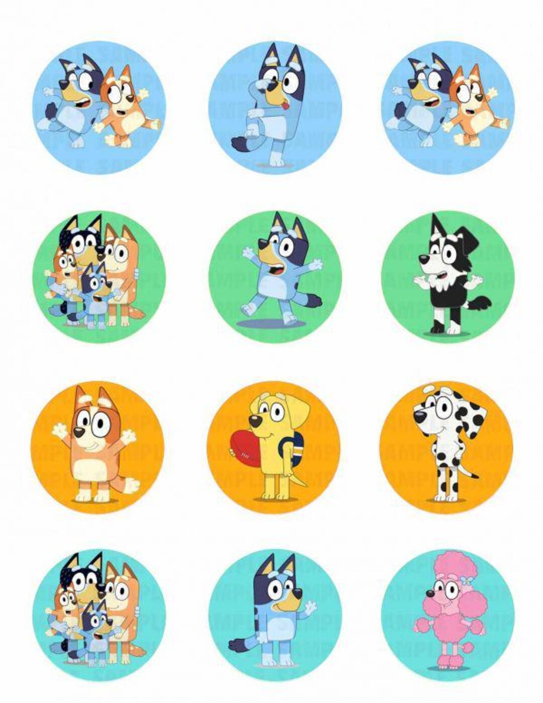 Bluey Cupcake Edible Print Cake Topper - Etsy