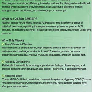 The 20-minute AMRAP Series: 50+ Kettlebell Workouts - Etsy