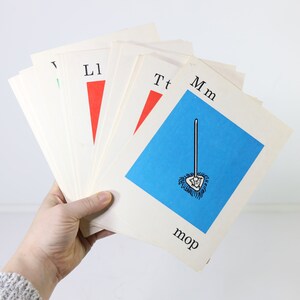 Vintage Alphabet Word Picture Flash Cards - Etsy