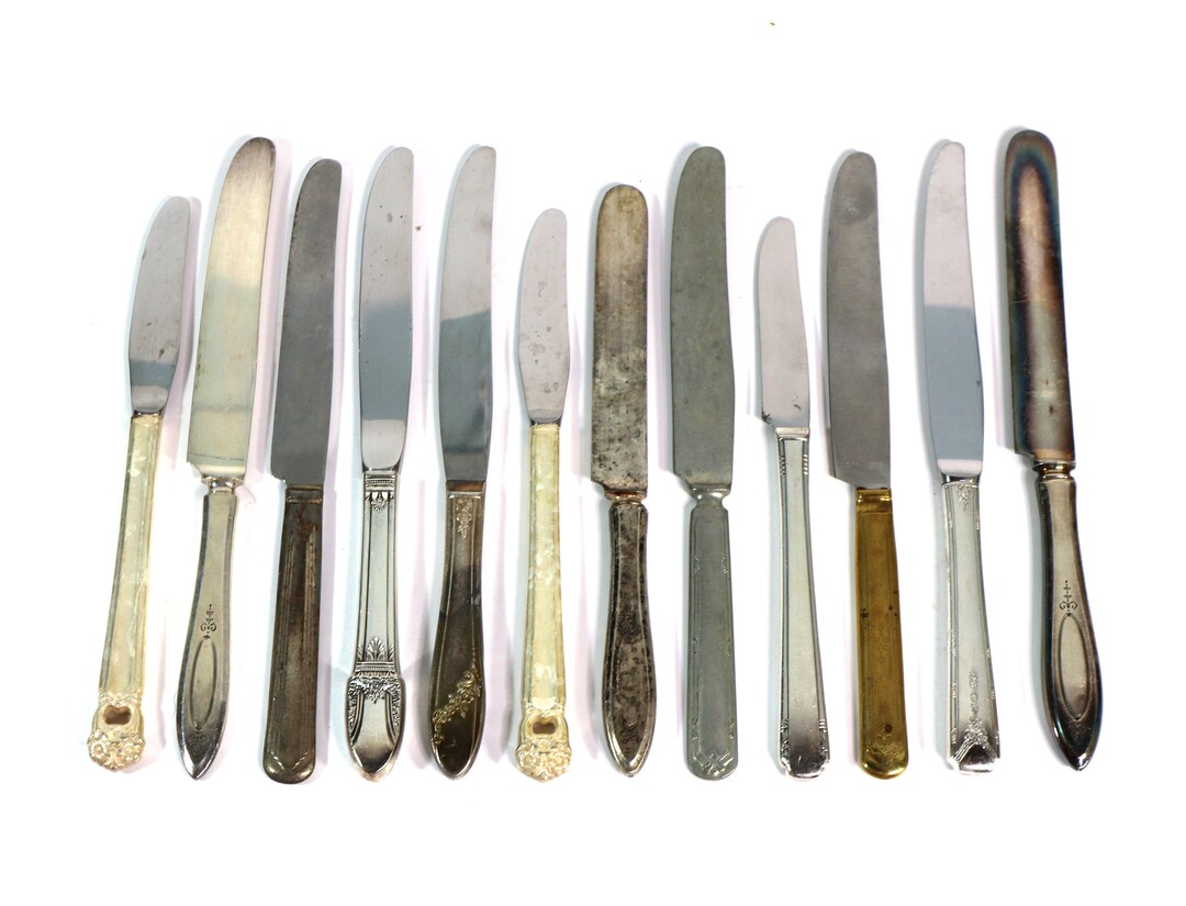 Set of 12 Silver Plate Scrap Dinner Knives • Craft Supplies - Etsy