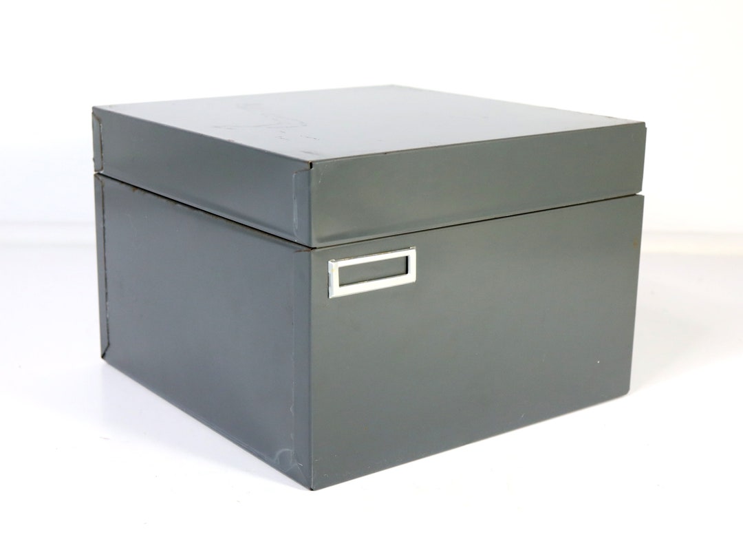 Vintage Metal Filing Box for 5x8 Cards - Etsy