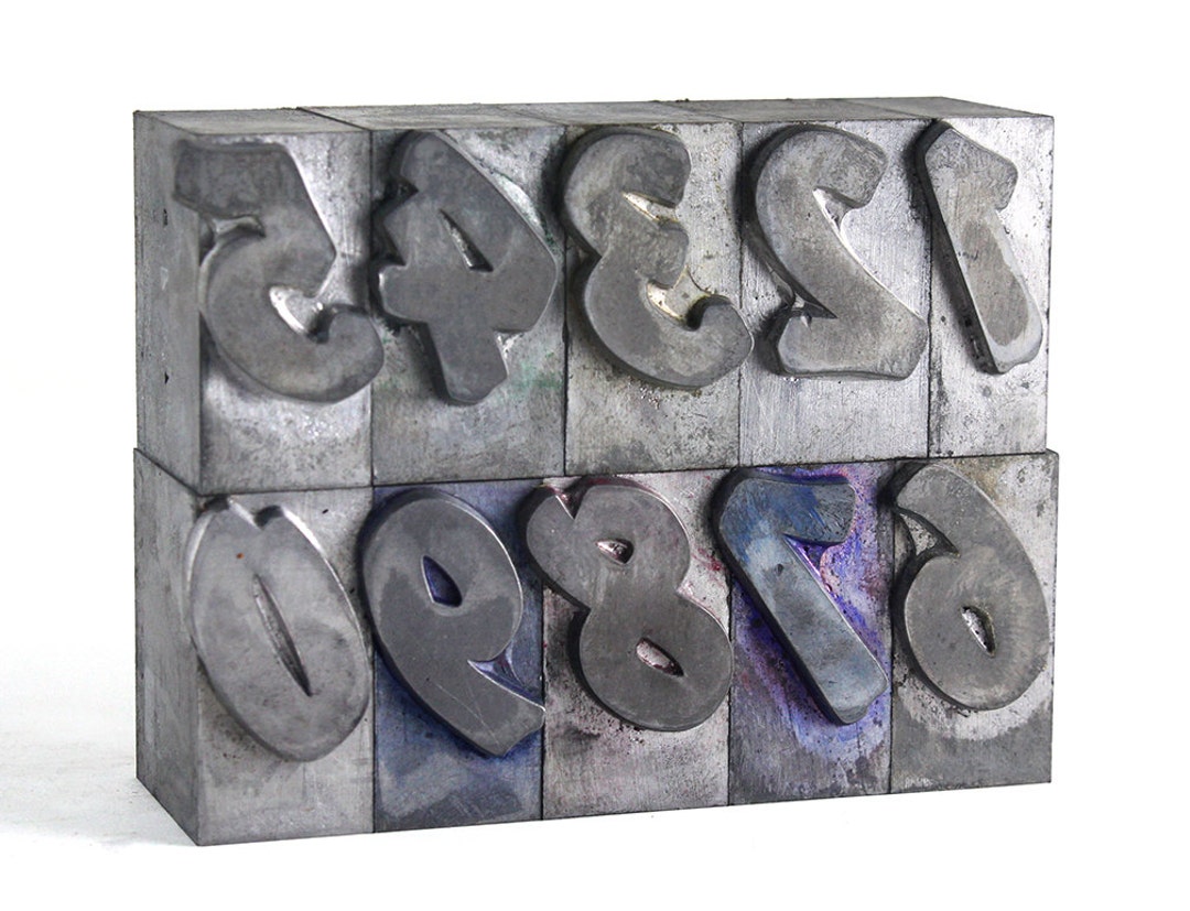 NUMBERS - 72pt Metal Letterpress - Flash Bold - Etsy