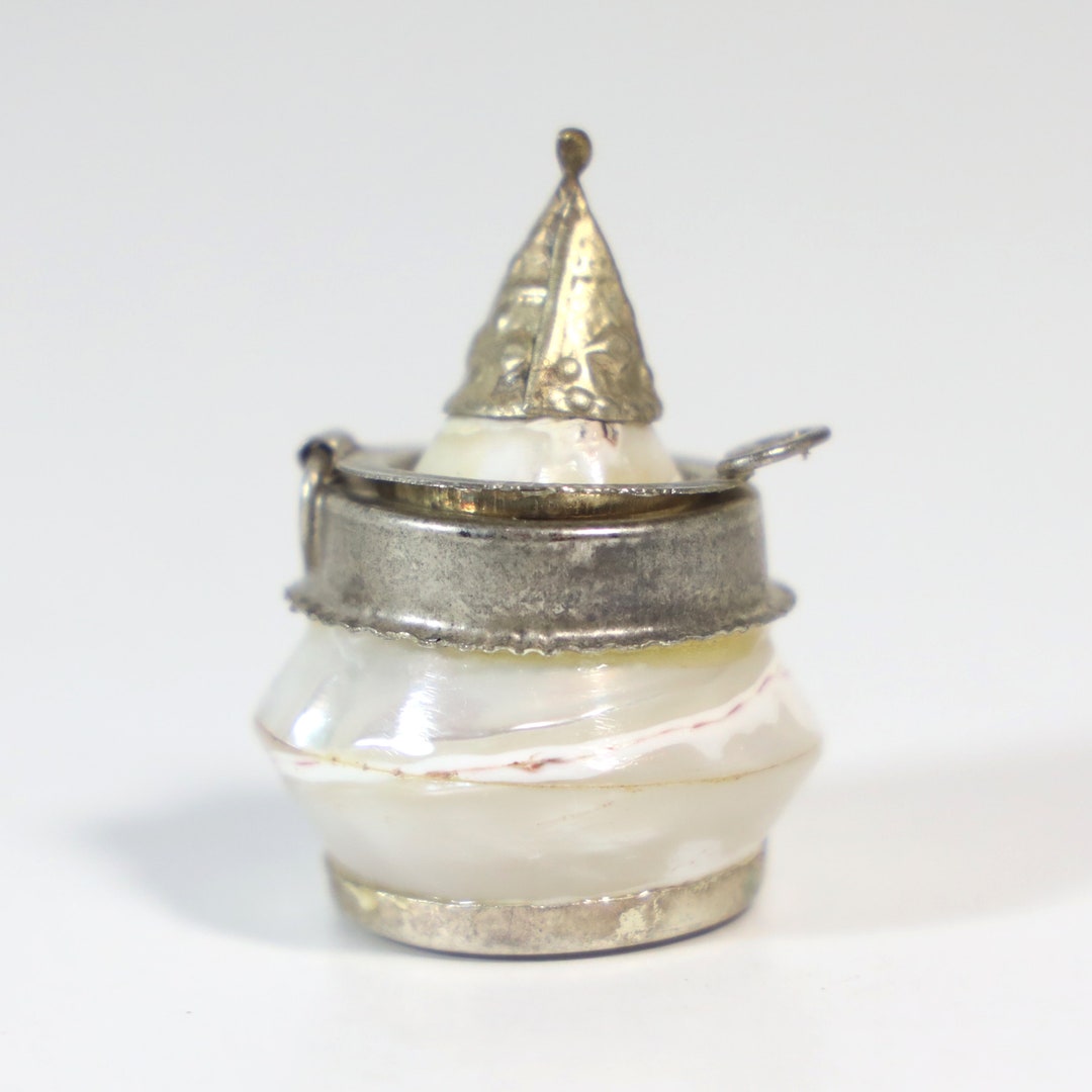 Vintage Miniature Mother of Pearl Jar - Etsy