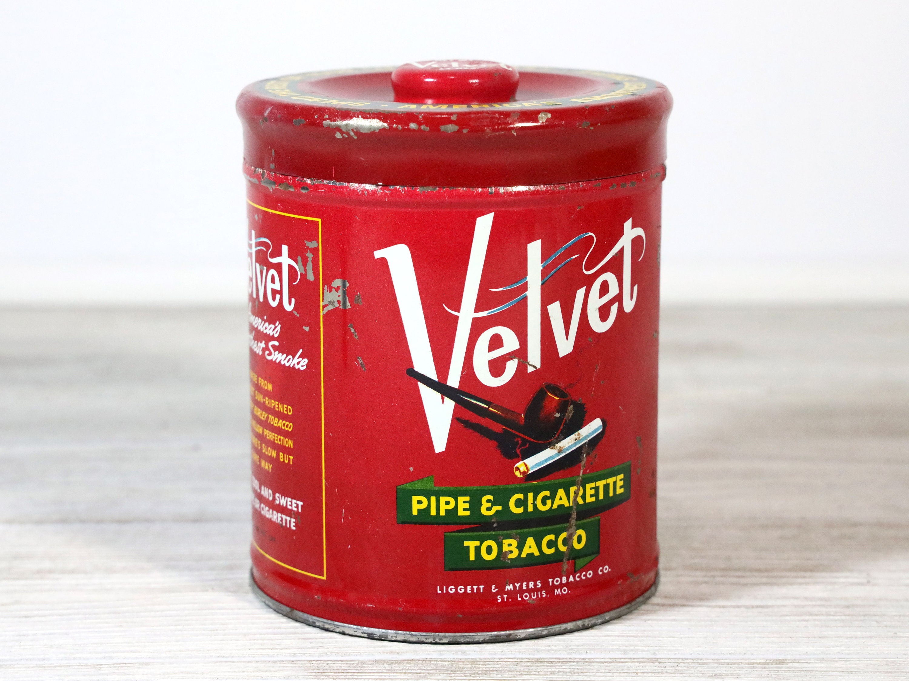 Velvet Pipe & Cigarette Tobacco Tin 14oz empty | Etsy