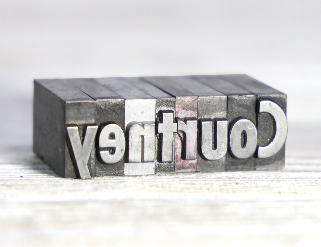COURTNEY - 36pt Metal Letterpress - Sans Serif - Etsy