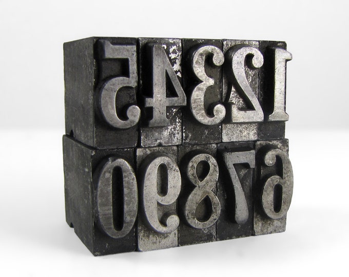 NUMBERS 48pt Metal Letterpress - Etsy
