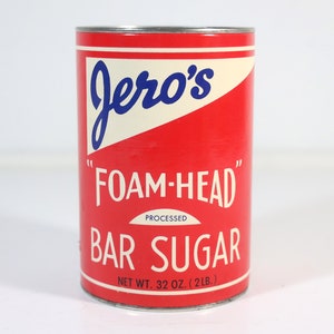 Vintage Jero's "foam-head" Processed Bar Sugar Tin - Empty - Etsy