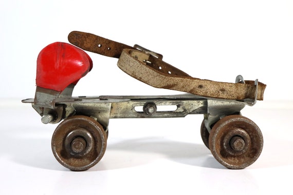 Vintage Metal and Leather Roller Skates - Gem