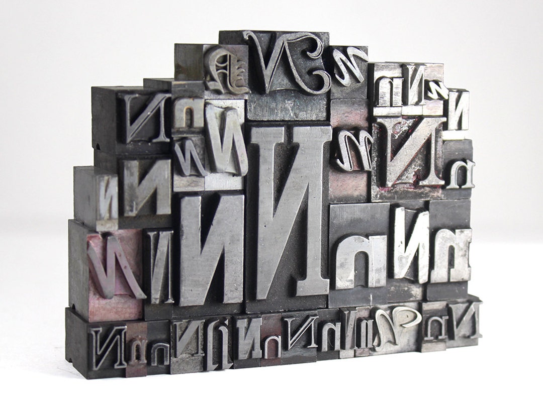 Letter N Set Vintage Metal Letterpress - Etsy