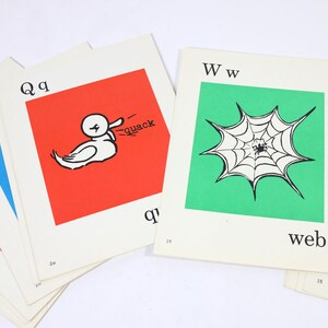 Vintage Alphabet Word Picture Flash Cards - Etsy