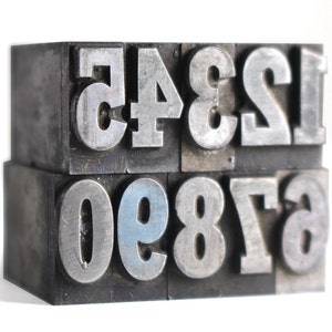 NUMBERS - 36pt Metal Letterpress (slab Serif) - Etsy