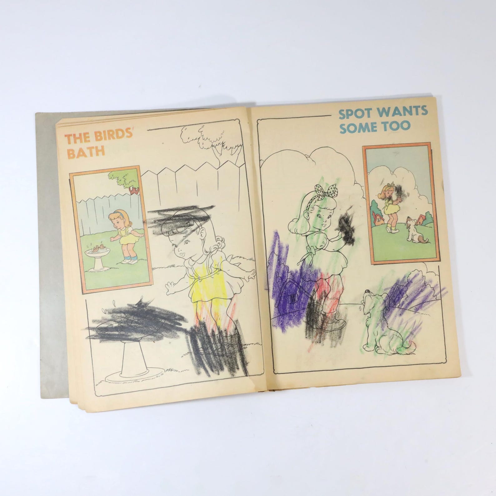 Vintage 1950's Children's Copy-cat Paint Book - Coloring Book - Etsy