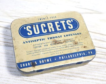 Sucrets Tins, Vintage Hinged Lid Small Collectible Container Your ...