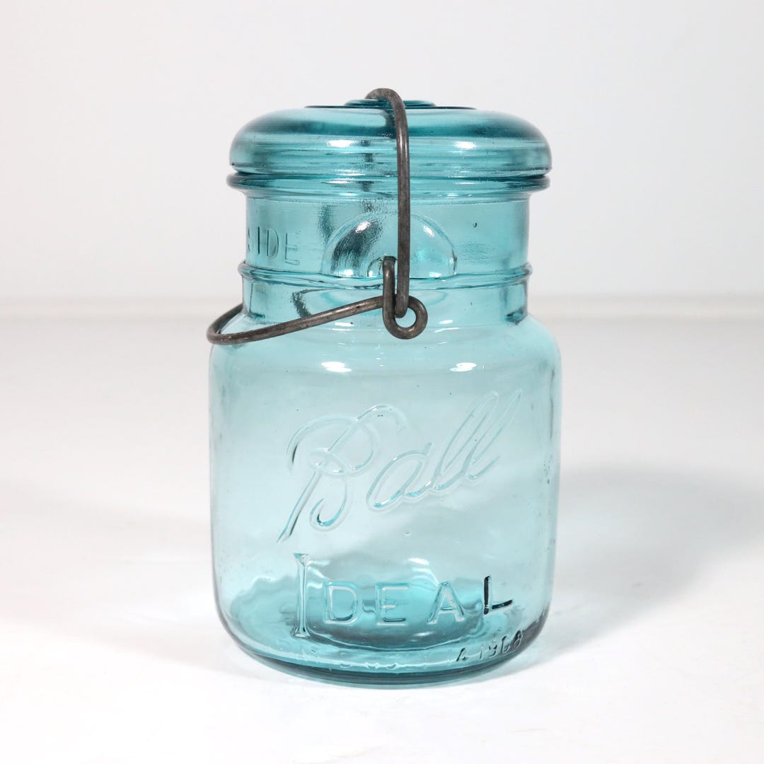 Blue Ball Mason Jar With Wire Bail Closure - Etsy