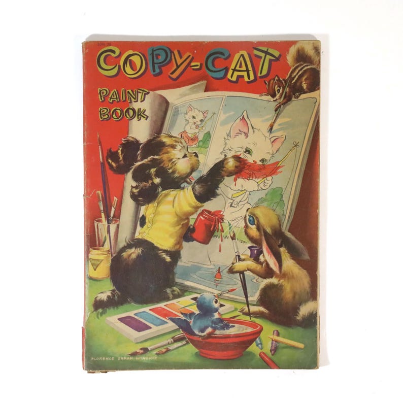 Vintage 1950's Children's Copy-cat Paint Book - Coloring Book - Etsy
