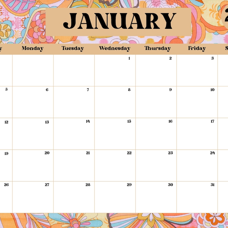 Retro Calendar - Etsy