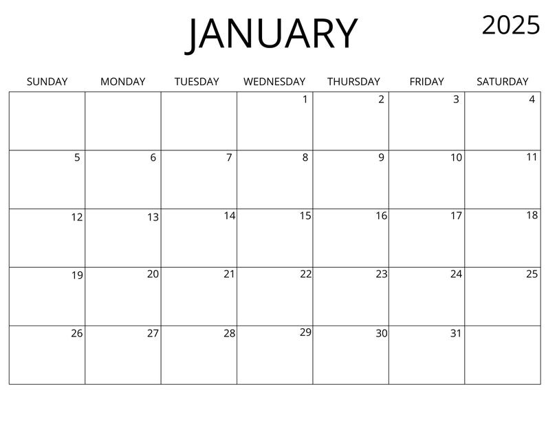 2025 Monthly Calendar Printable & Editable Canva Template - Etsy Canada