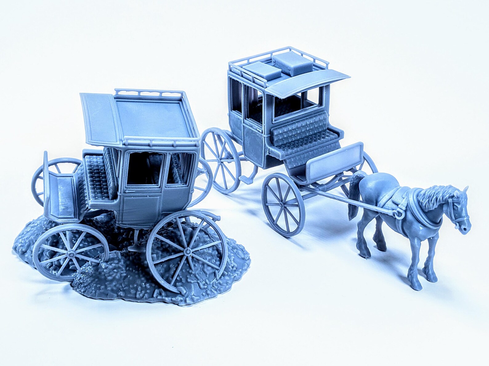 Fogbound Carriage and Damaged Cart - Etsy