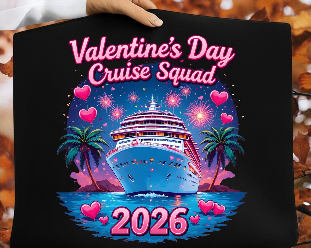 Valentine's Day Cruise Squad 2026 PNG, Matching Cruise Group Shirt ...