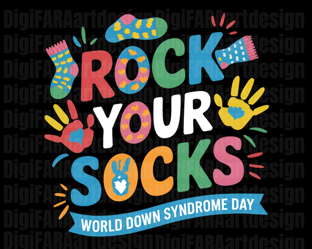 Rock Your Socks World Down Syndrome Day Png, Down Syndrome Awareness ...