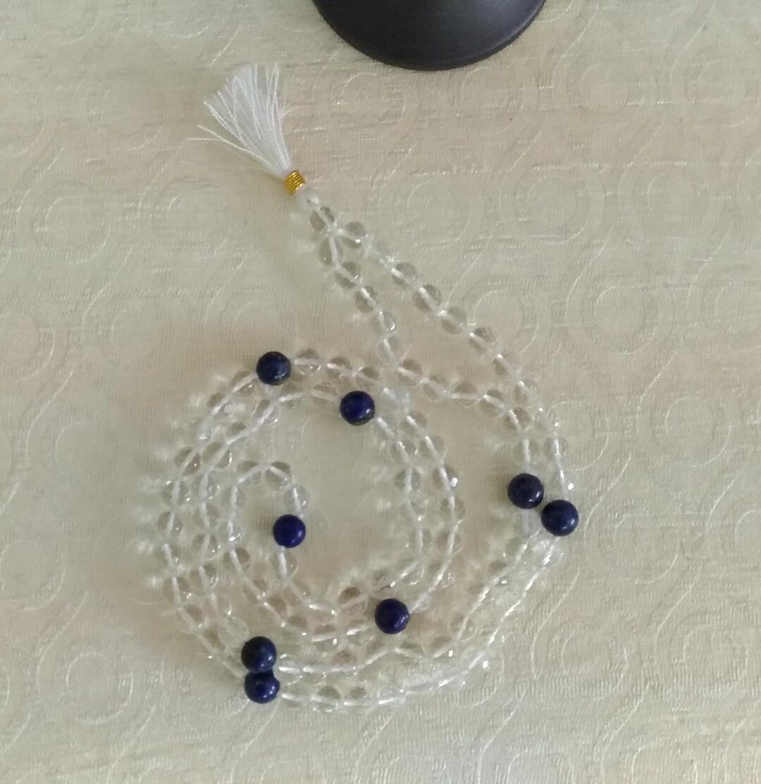 Natural Quartz Crystal,faceted,hi-vibration Kriya Mala Rosary, 108 ...