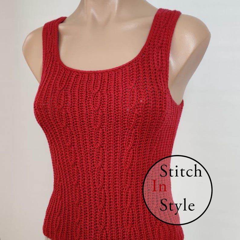 Crochet Pattern / Cable Tank Top Olivia - Etsy
