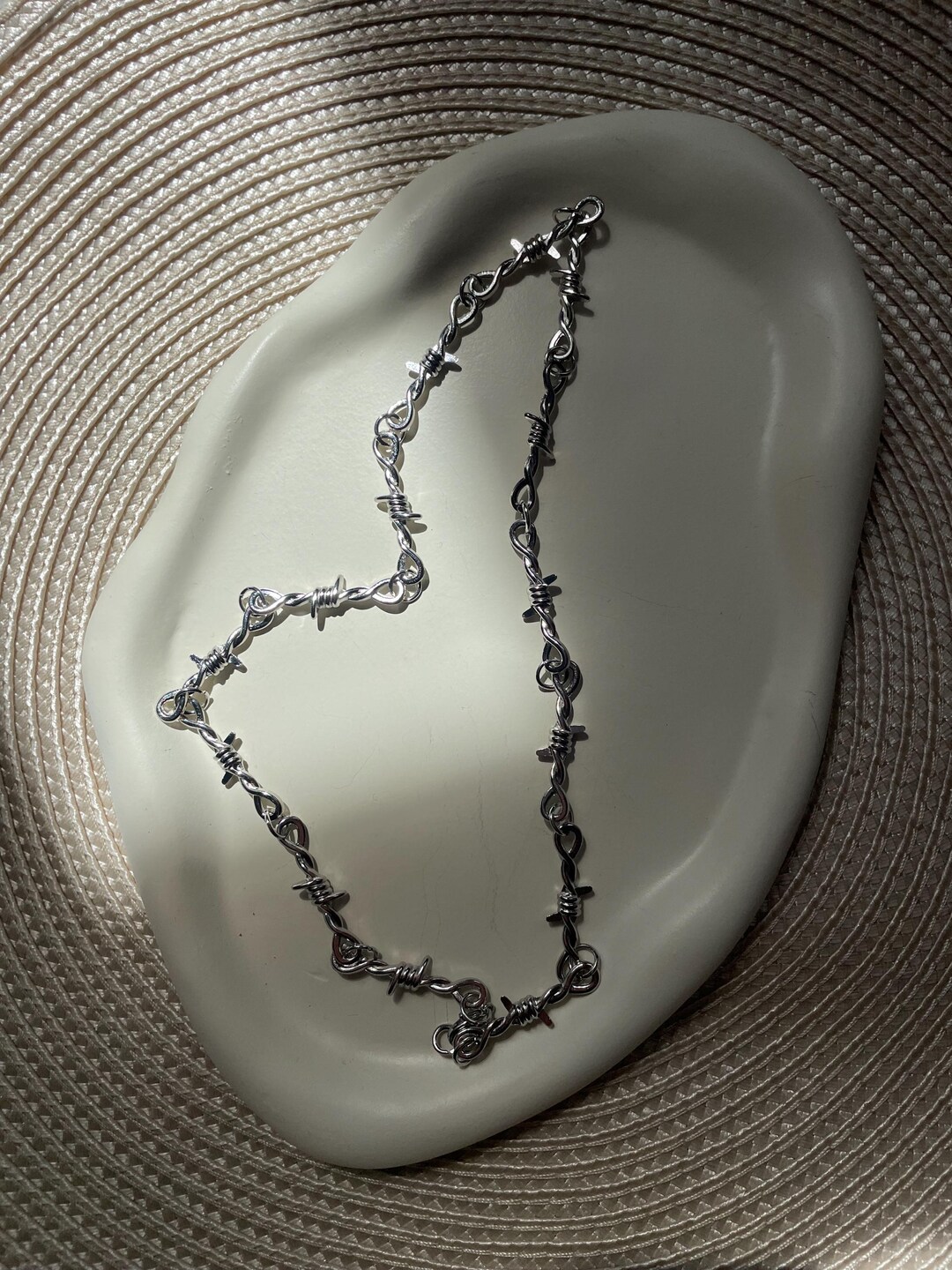 Barbed Wire Link Chain // Wire Mesh // Y2K // Punk // Stainless Steel ...