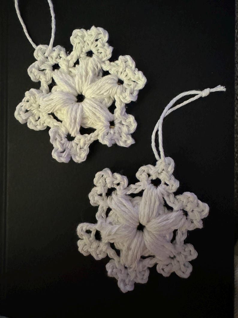 Crochet Snowflake Ornament - Etsy