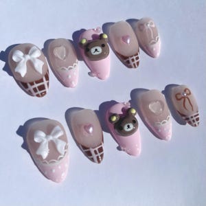 Kawaii Bear Nails - Etsy