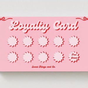 Pink & Red Loyalty Card Template: Small Business Rewards (digital ...