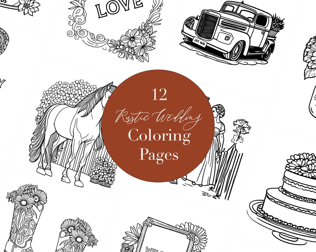 Kids Activity Coloring Pack for Rustic Barn Wedding | Printables for ...
