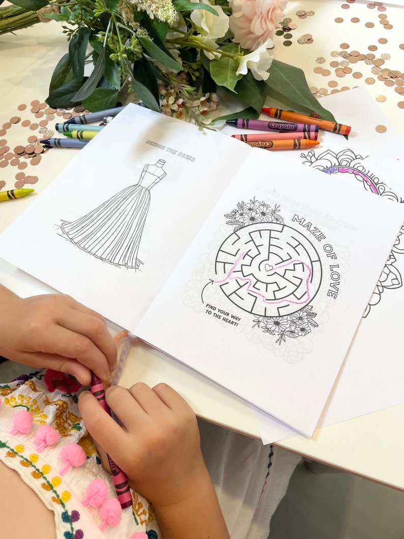 Kids Wedding Activity Colouring Pack | Printables for DIY Wedding ...