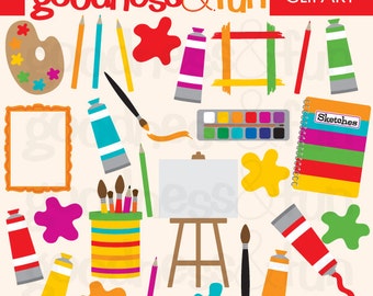 Painting Clipart Vector Pack Art Clipart Hobby Clipart | Etsy