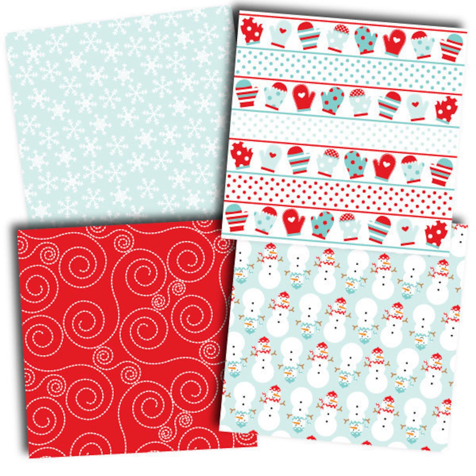 Let It Snow Winter Digital Papers Digital Winter Paper Pack Instant ...