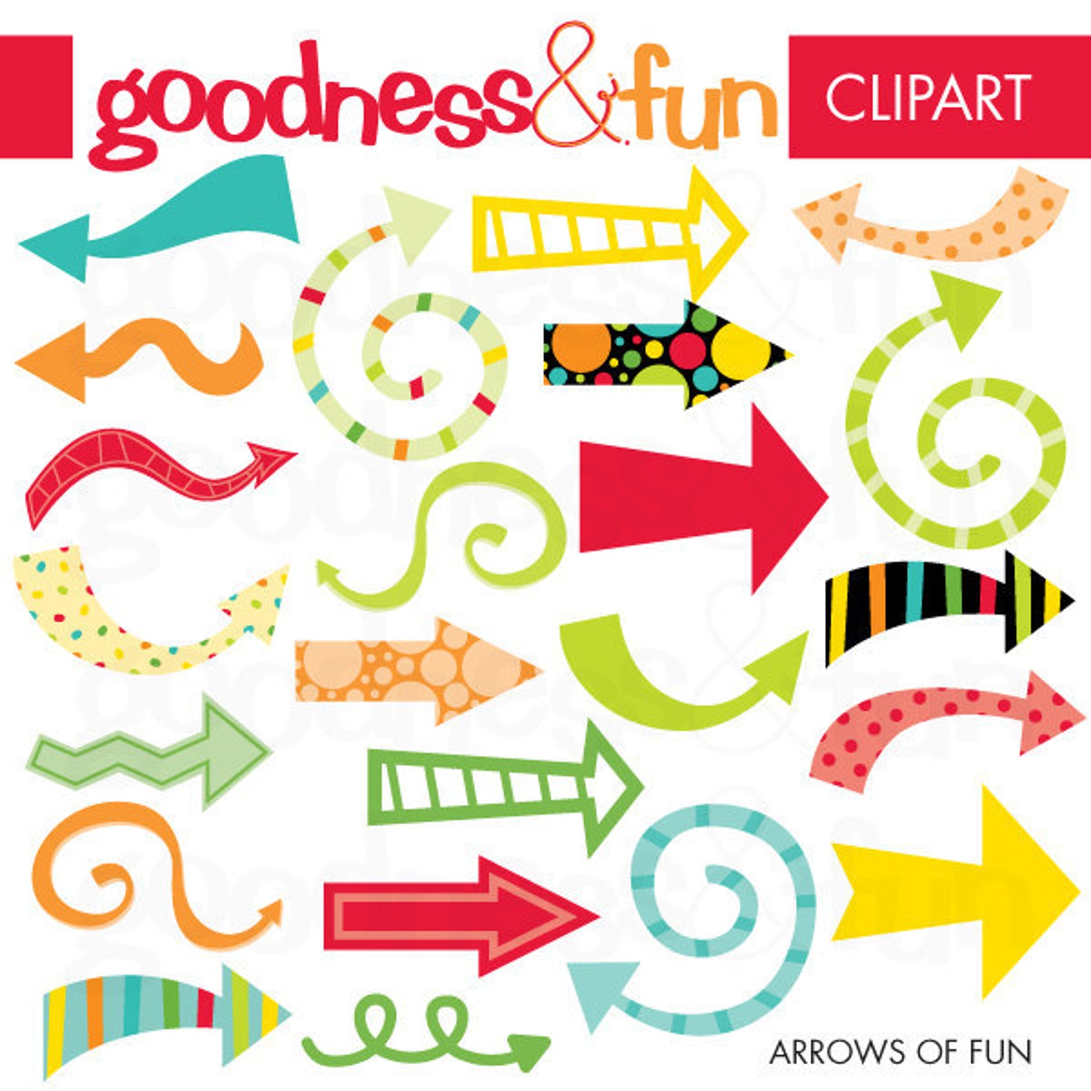 Arrows of Fun Clipart - Digital Arrows Clipart - Instant Download - Etsy