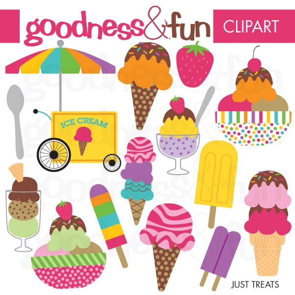 Just Treats Dessert Ice Cream Clipart Digital Ice Cream Clipart Instant ...