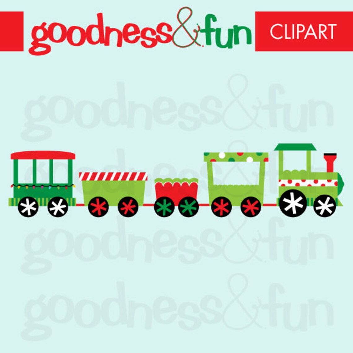 Christmas Train Christmas Clipart - Digital Christmas Clipart - Instant ...