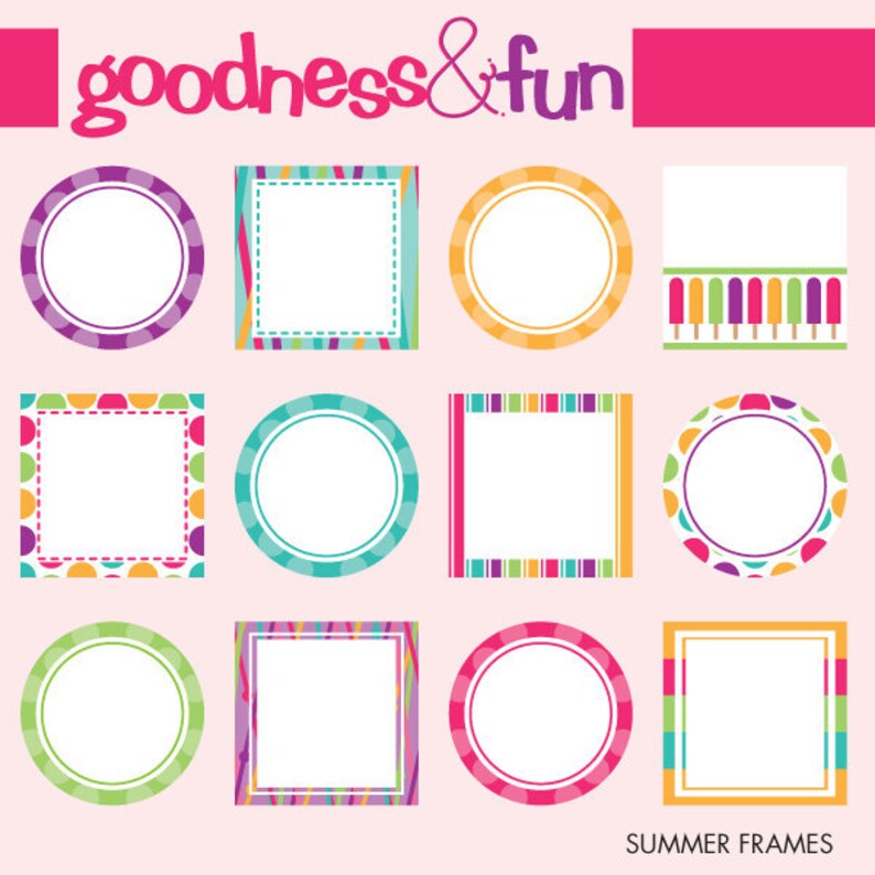 Summer Frames Clipart - Digital Frames Clipart - Instant Download - Etsy