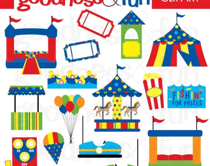 Carnival Fun Clipart Digital Carnival Fair Clipart Instant - Etsy