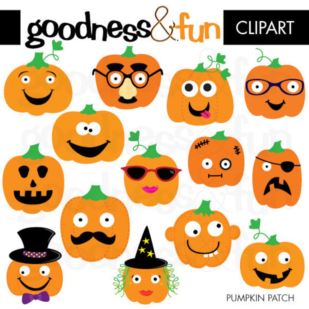 Pumpkin Patch Halloween Clipart - Digital Halloween Clipart - Instant ...