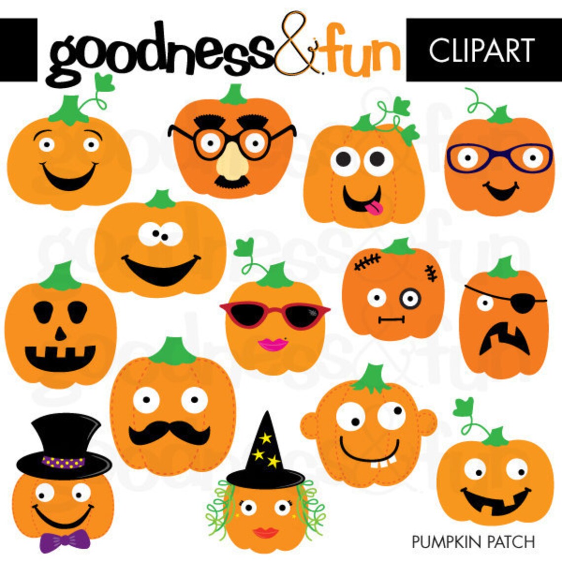 Pumpkin Patch Halloween Clipart Digital Halloween Clipart Instant ...