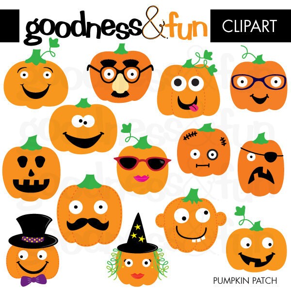 Pumpkin Patch Halloween Clipart Digital Halloween Clipart Instant ...