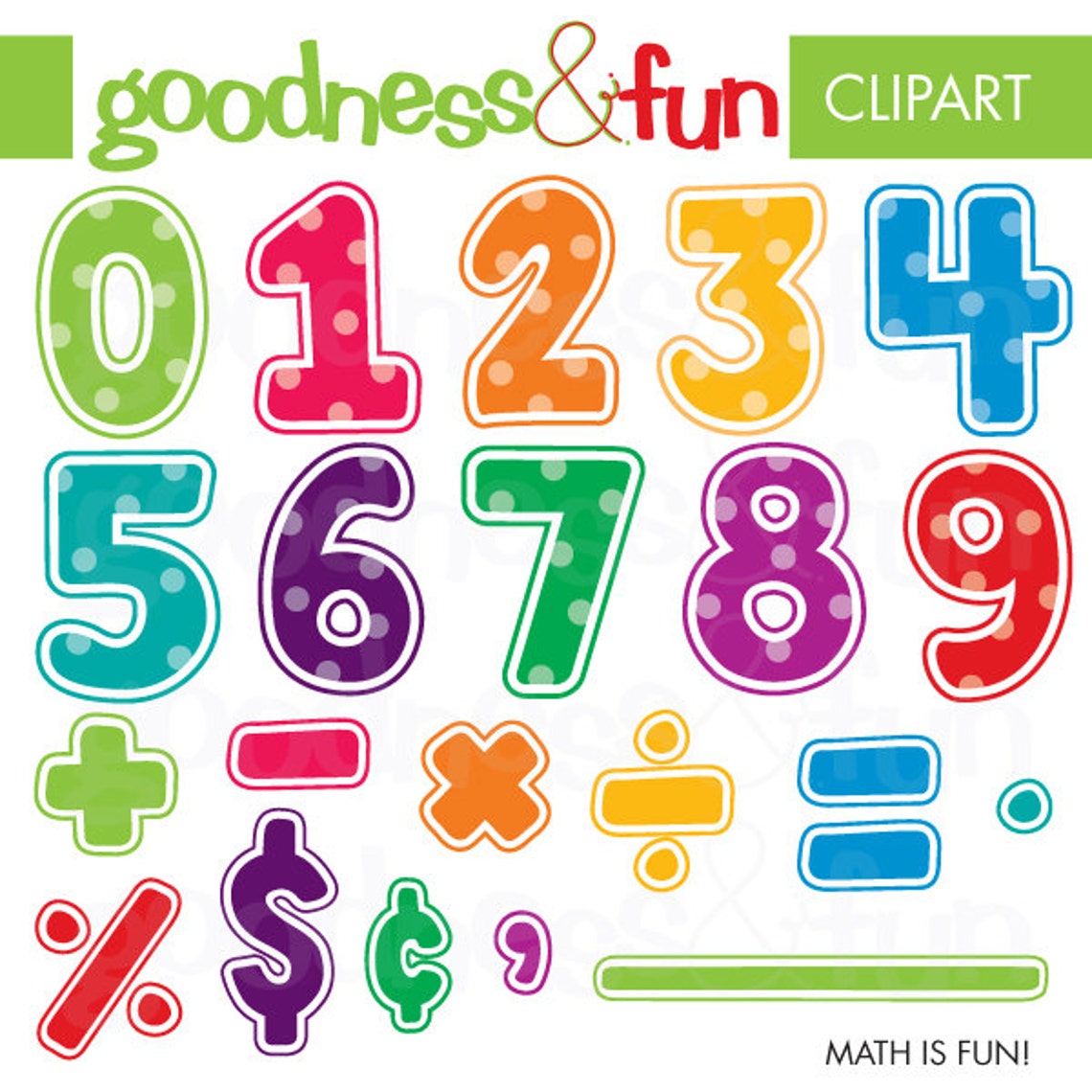 Math is Fun Clipart Digital Number Math Clipart Instant - Etsy