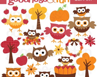 Cute Owl Clip Art - Etsy
