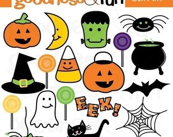 Creepy Cuties Halloween Clipart Bundle 15 Spooky Characters - Etsy