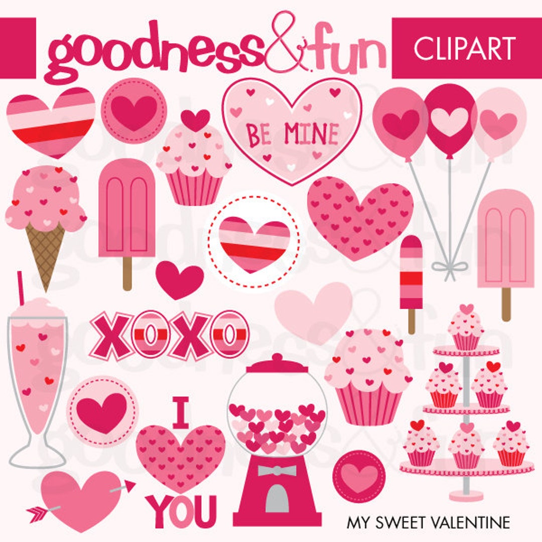 My Sweet Valentine's Day Valentine Clipart Digital Valentine's Day ...